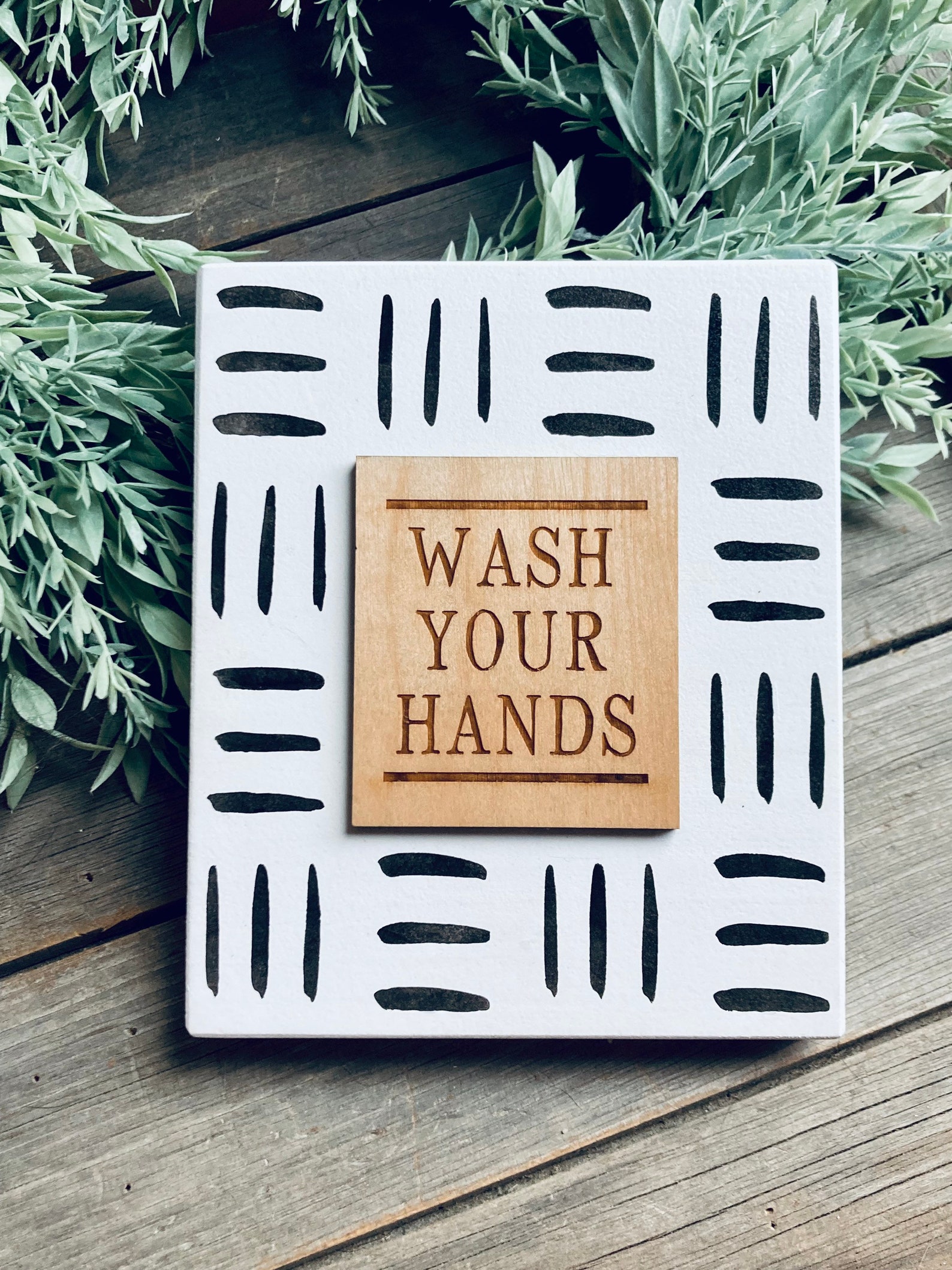Bathroom Wall Decor Boho Wash Your Hands Sign Kids Bath - Etsy