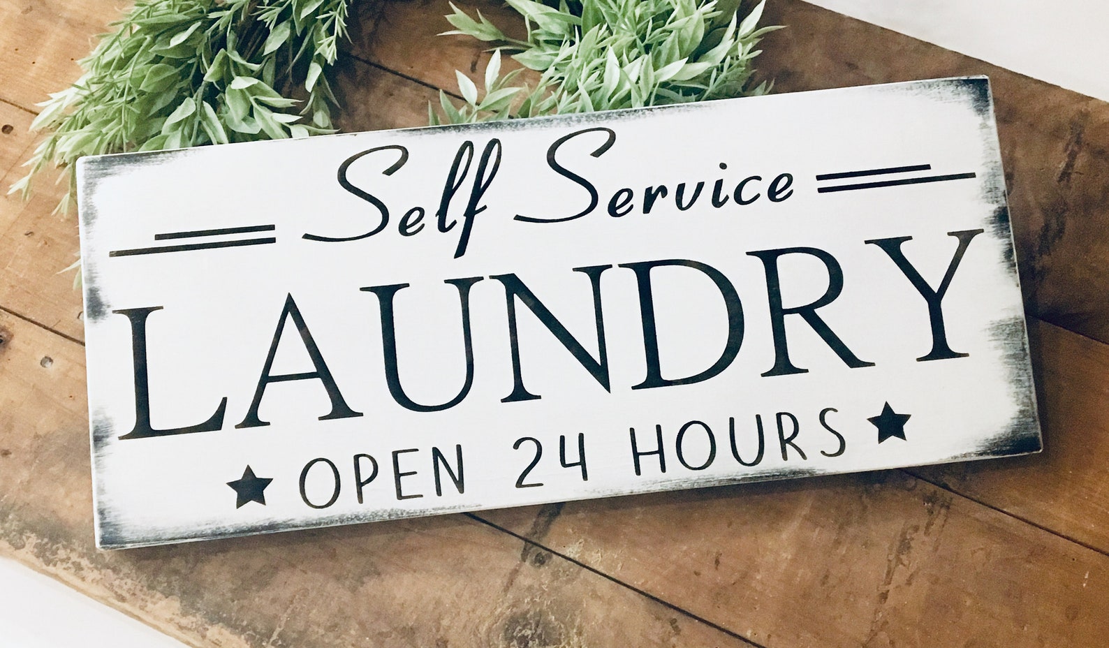 Laundry Room Decor Sign Self Service Laundry Sign Rustic - Etsy