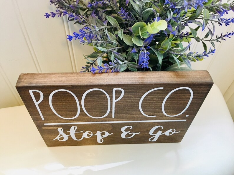 Funny Bathroom Signs Poop Signs Rustic Bathroom Decor - Etsy
