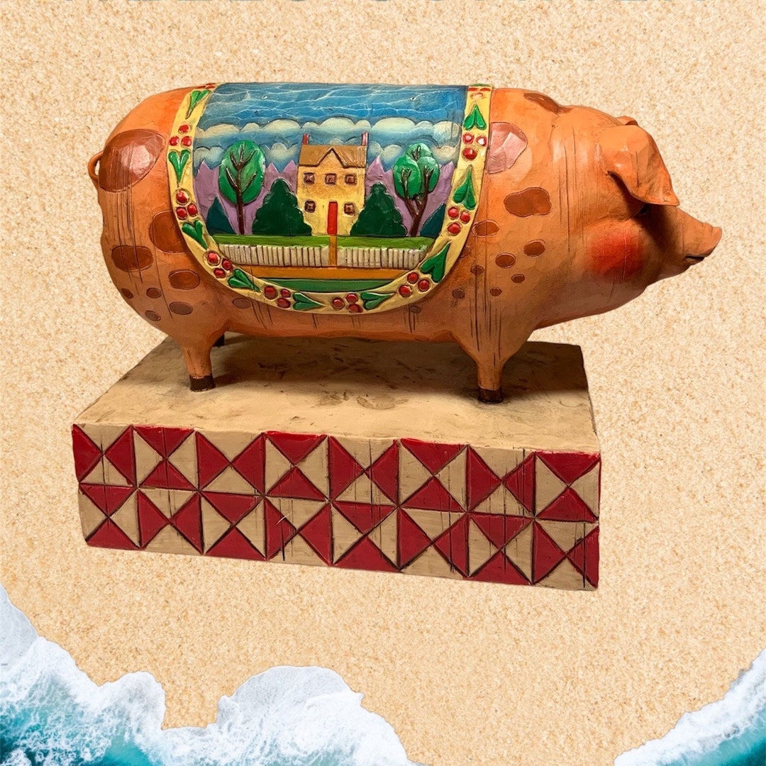 JIM SHORE 4 3/4" Pig Figurine, Enesco, Heartwood Creek, Retired ...
