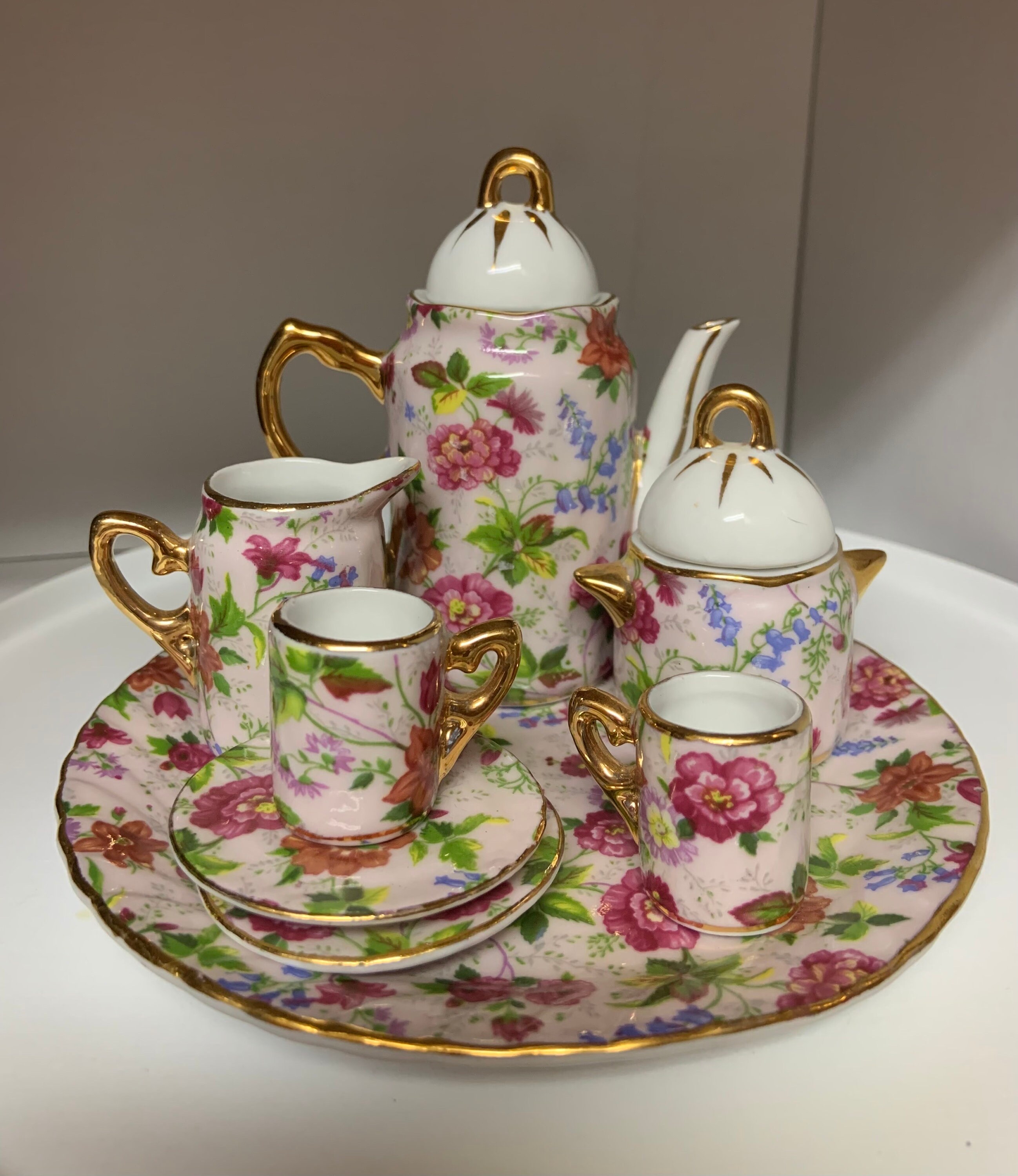 10-pc Miniature Tea Set by Formalities Baum Bros. Pink - Etsy
