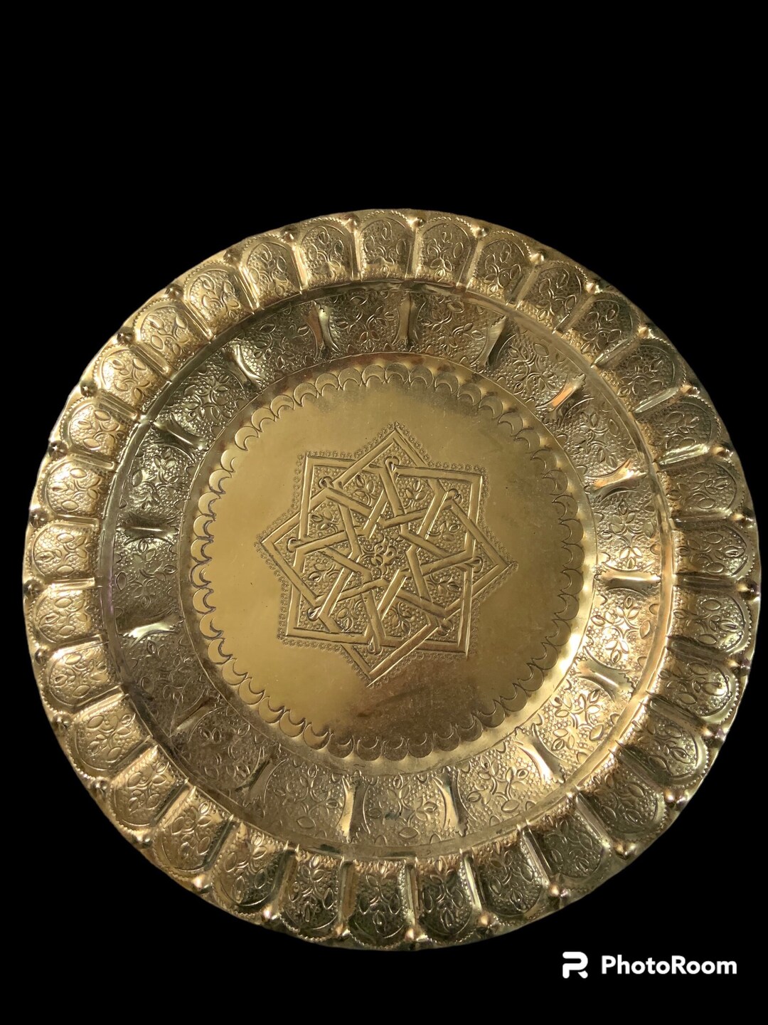 Vintage Middle Eastern Brass Wall Plate, Plaque Decor - Etsy