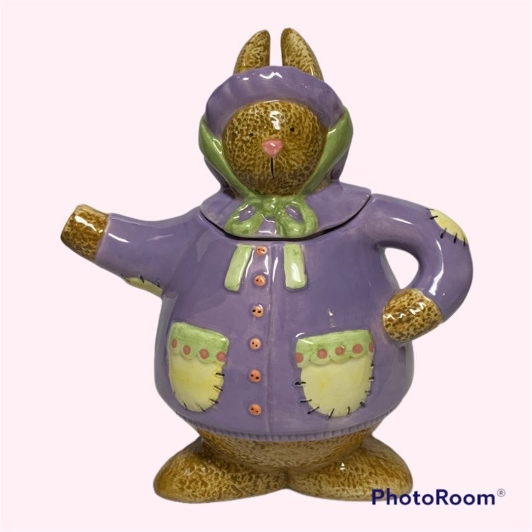 Debbie Mumm Bridget Bunny by Sakura Hand Painted Teapot - Etsy