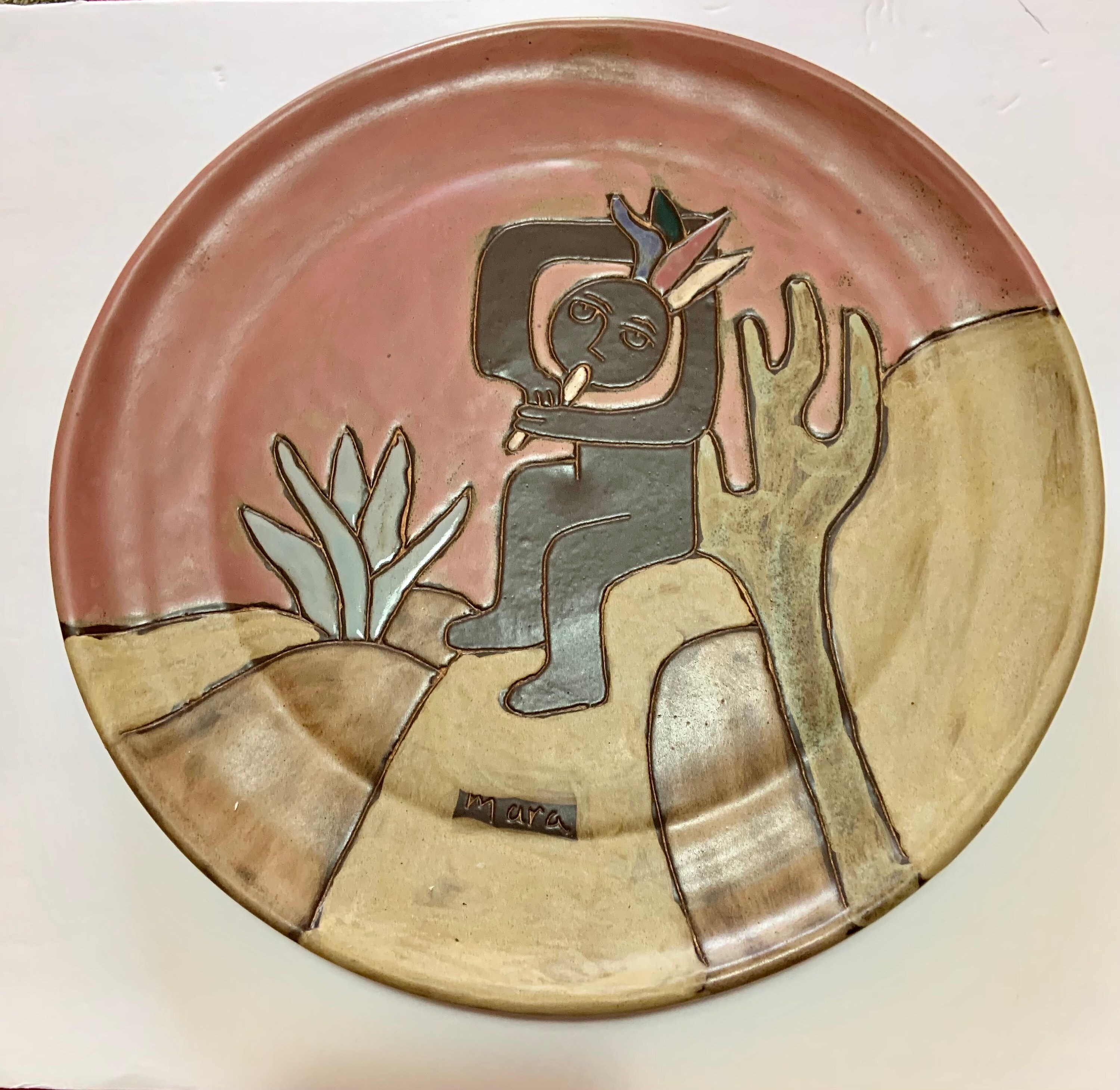 Design by MARA 11.5 Mexico Stoneware Art Pottery Signed Plate Wall ...