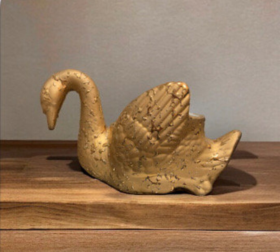 Beautiful 22 Karat Weeping Gold Handpainted Swan - Etsy