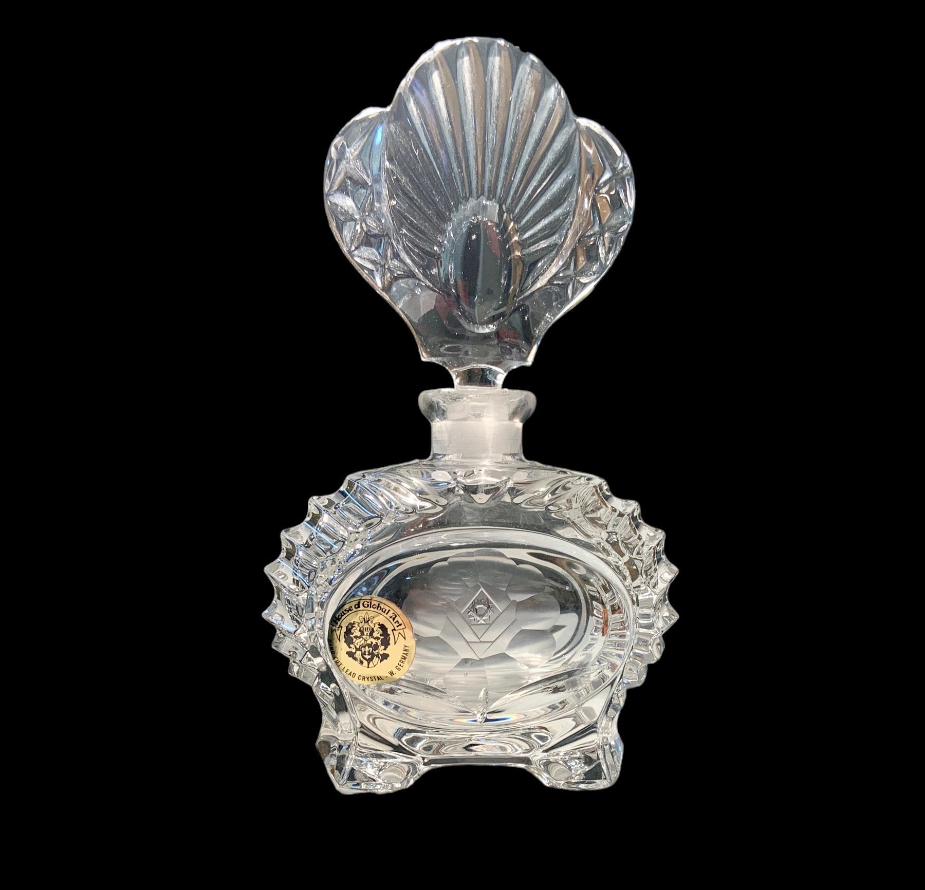 House of Global Art Rose, and Sunburst Lead Crystal Perfume Bottle - Etsy