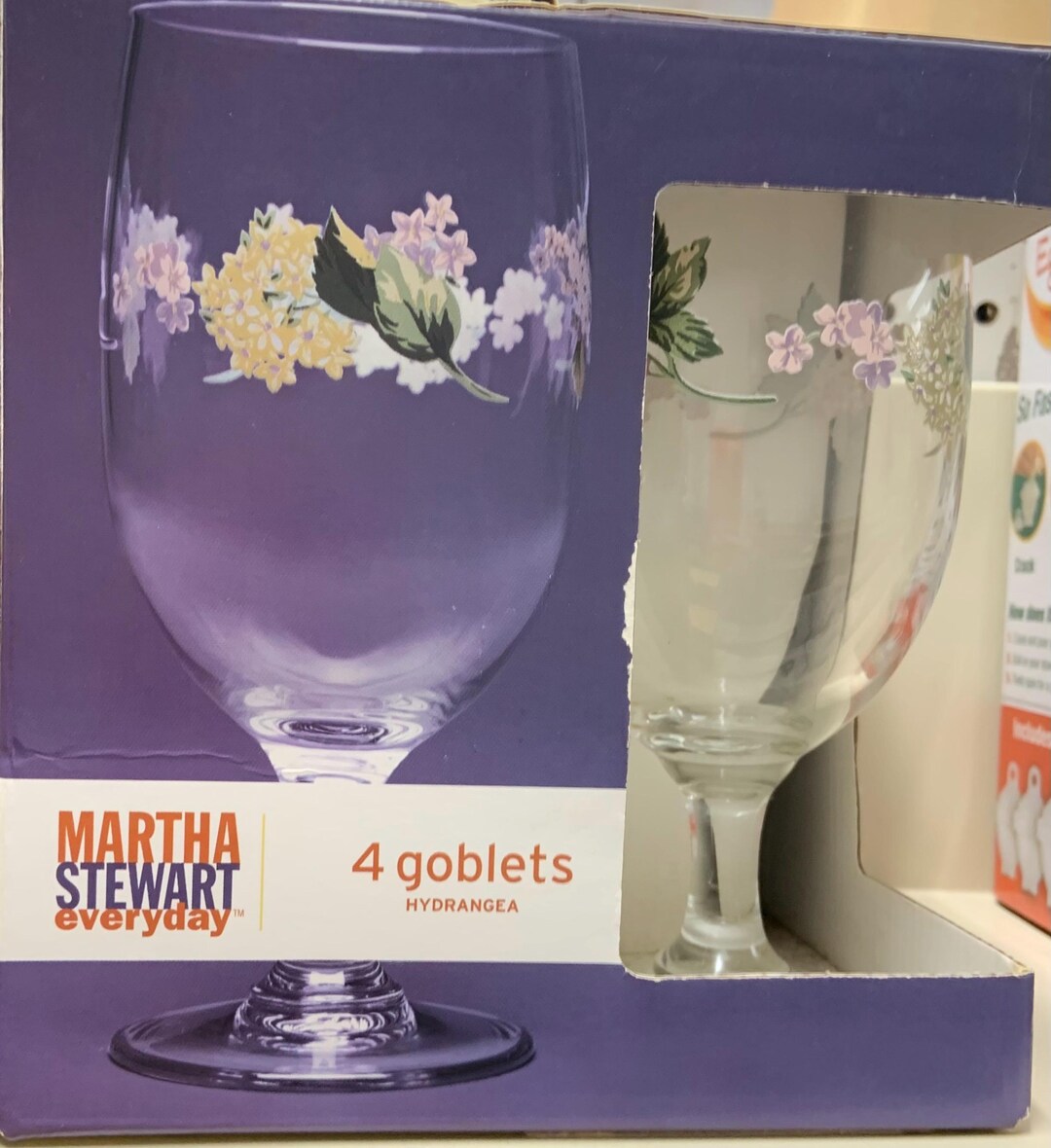 Stemware Gift Set a "four" New in the Box, Martha Stewart Hydrangea ...