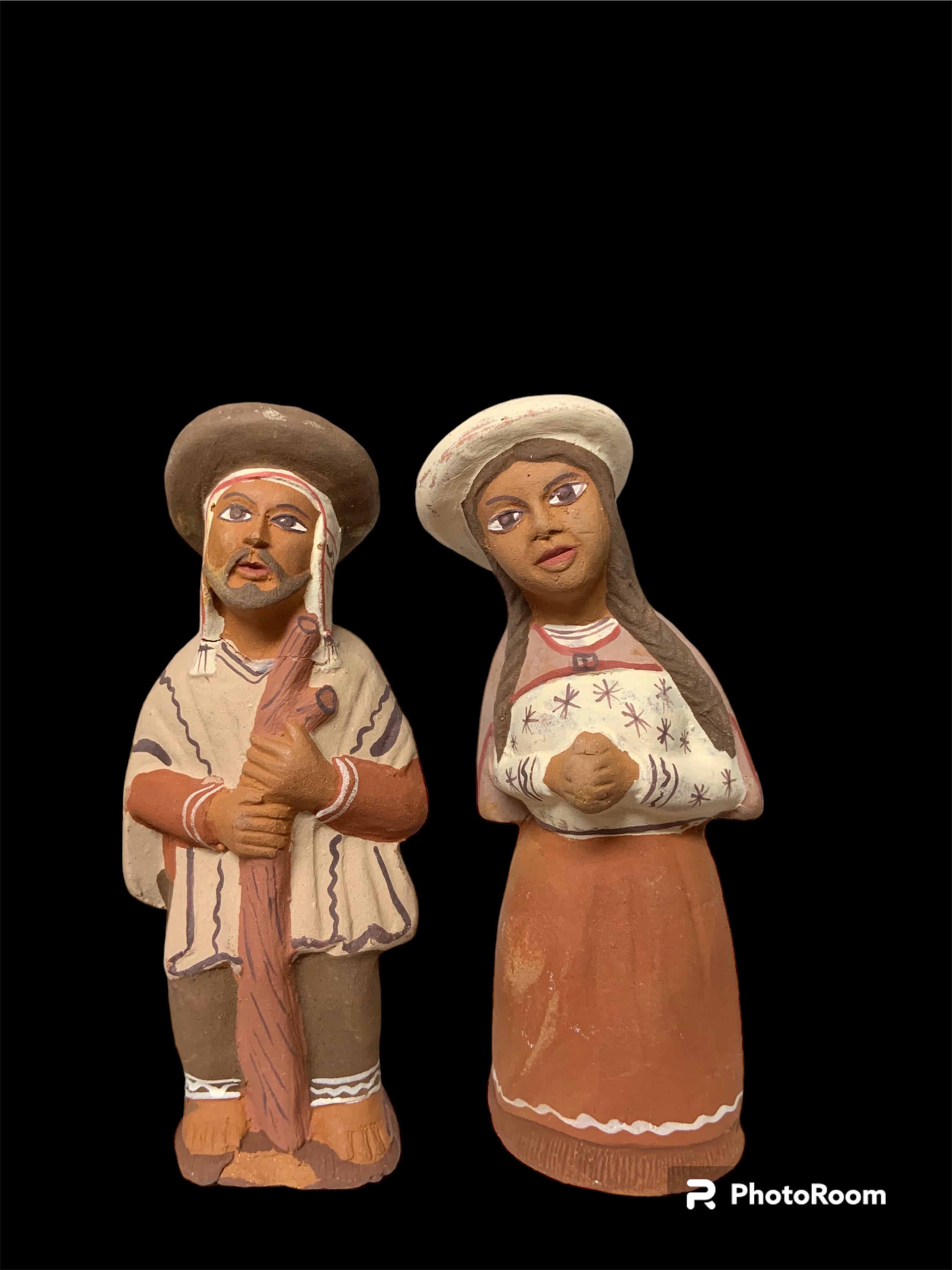 Figurines Set of Four Red Clay, Peruvian ? Figurines Terra Cotta - Etsy