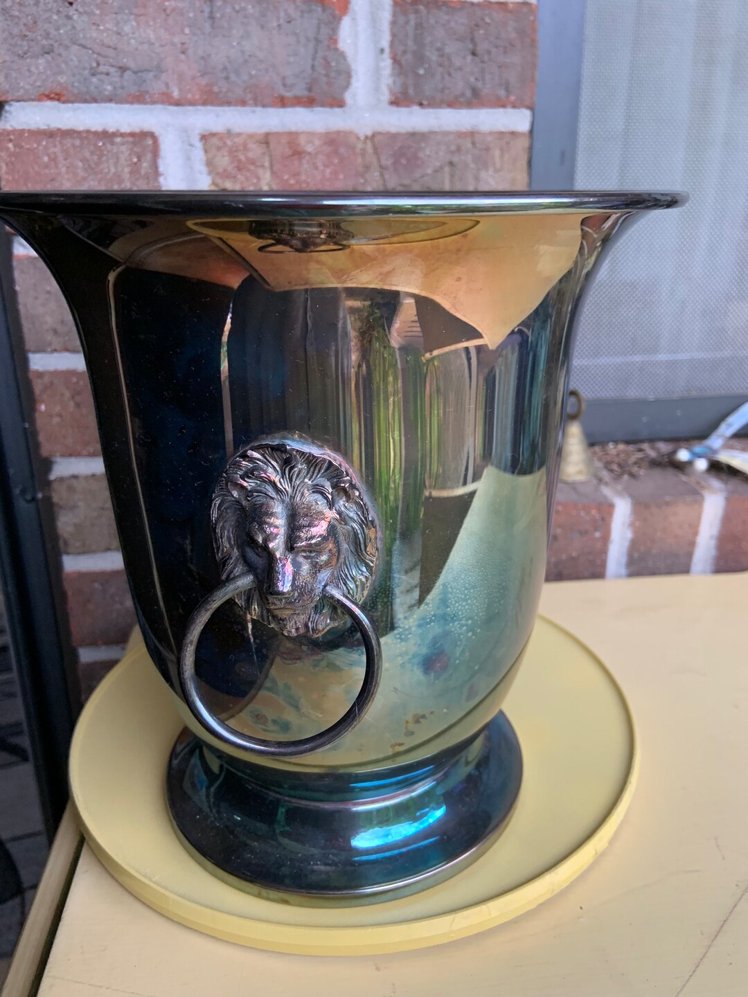Kent Silversmith Silver Plate Champagne Ice Bucket Lion 5.95 Shipping ...