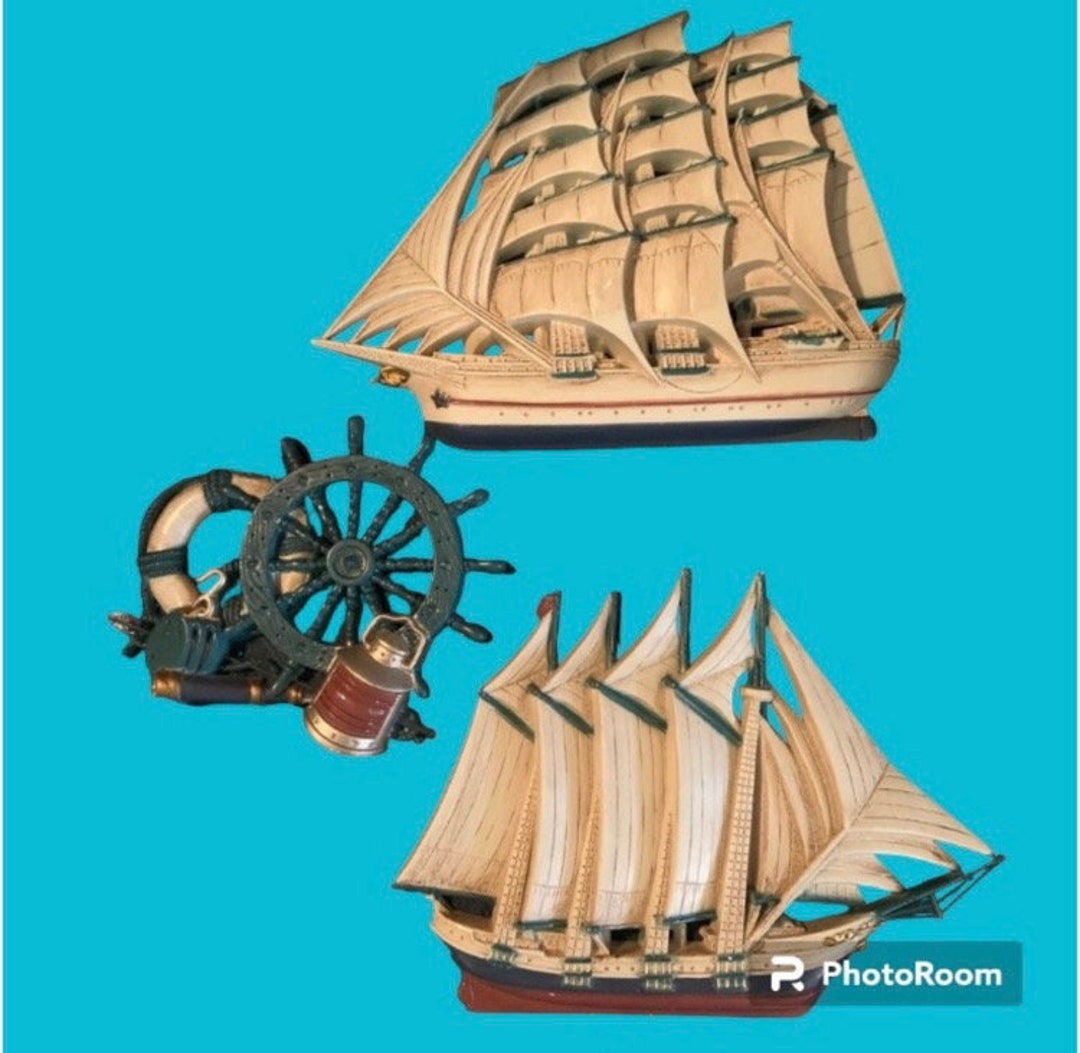 Nautical Wall Tall Ship Plaques, Burwood Vintage - Etsy