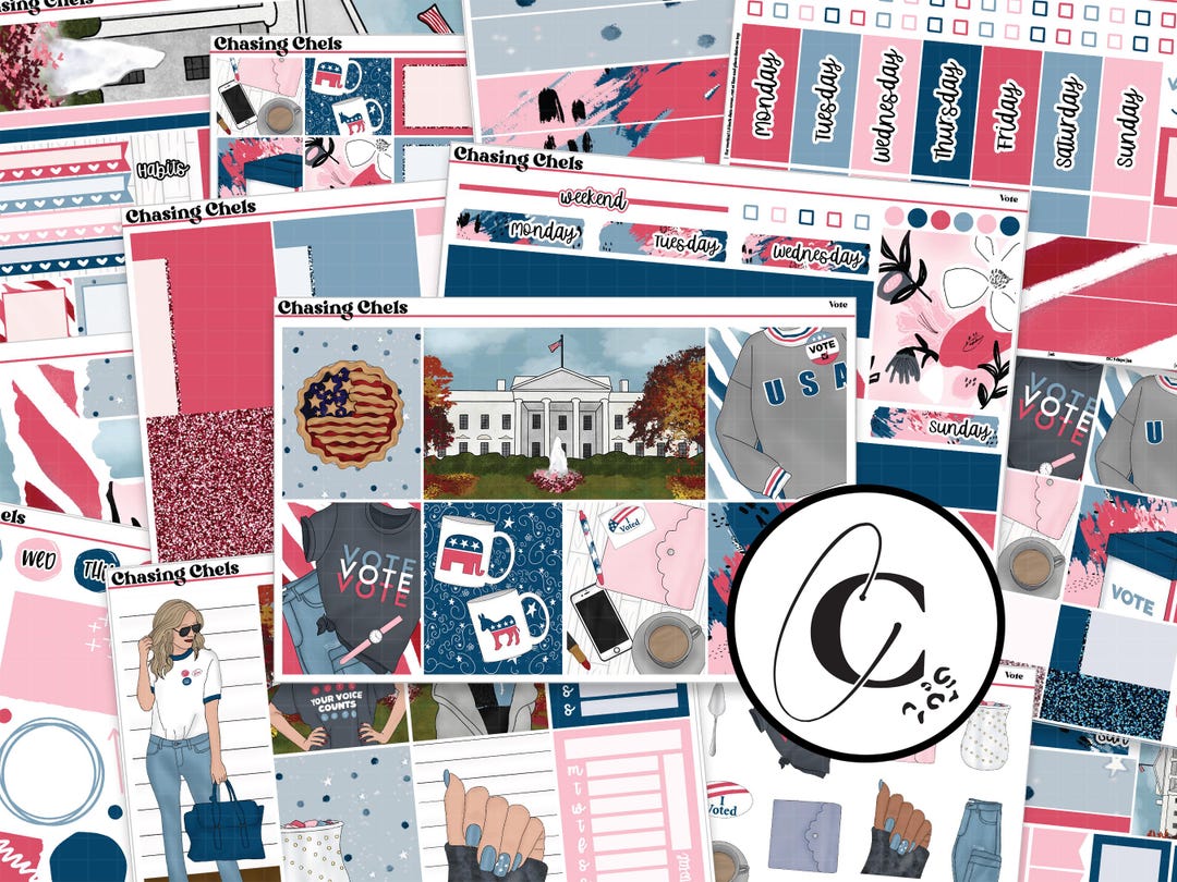 Vote - Election Planner Sticker Kit for Weekly Vertical, Hobonichi ...