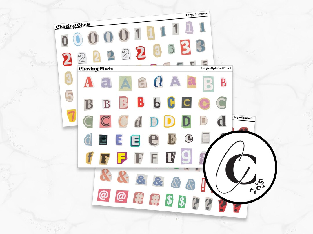Ransom Alphabet Planner Sticker Set - Etsy