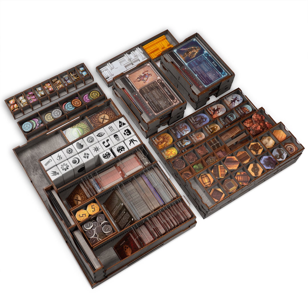 Gloomhaven Insert / Organizer With 4 Player Boards / Wooden Storage Box ...