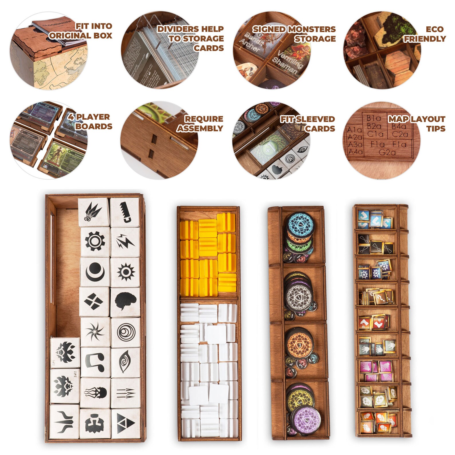Gloomhaven Organizer With Forgotten Circles Expansion / Wooden Insert ...