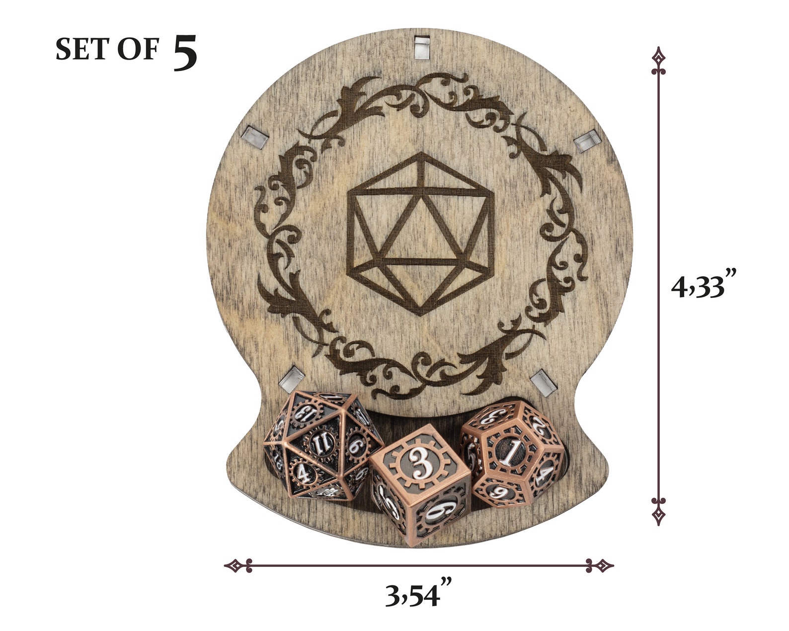 D&D Coasters / Set of 5 Wooden Dice Tray Coasters for RPG and | Etsy