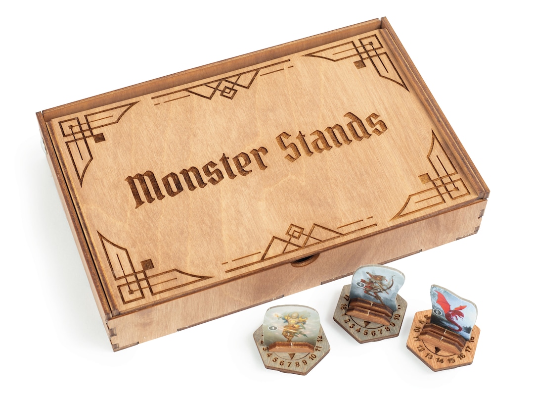 Wooden Gloomhaven Monster Stands With a Storage Box Compatible With ...