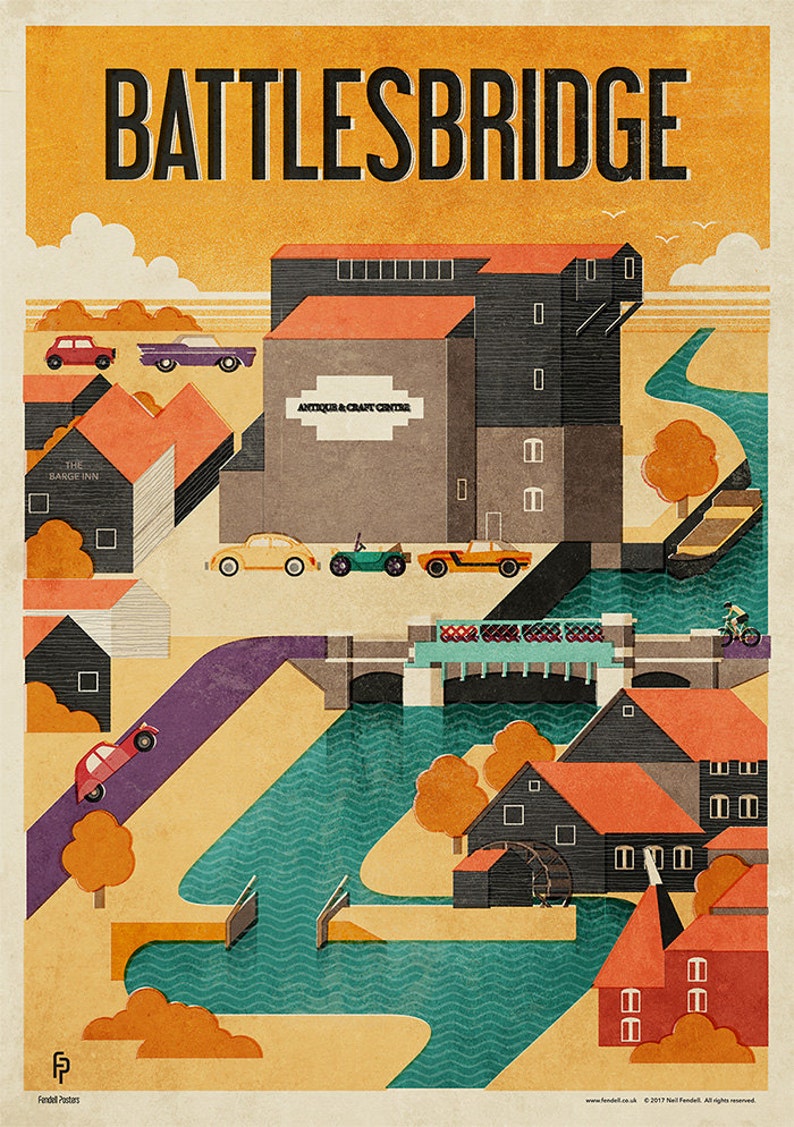 Battlesbridge Poster A4 & A2 Sizes - Etsy UK