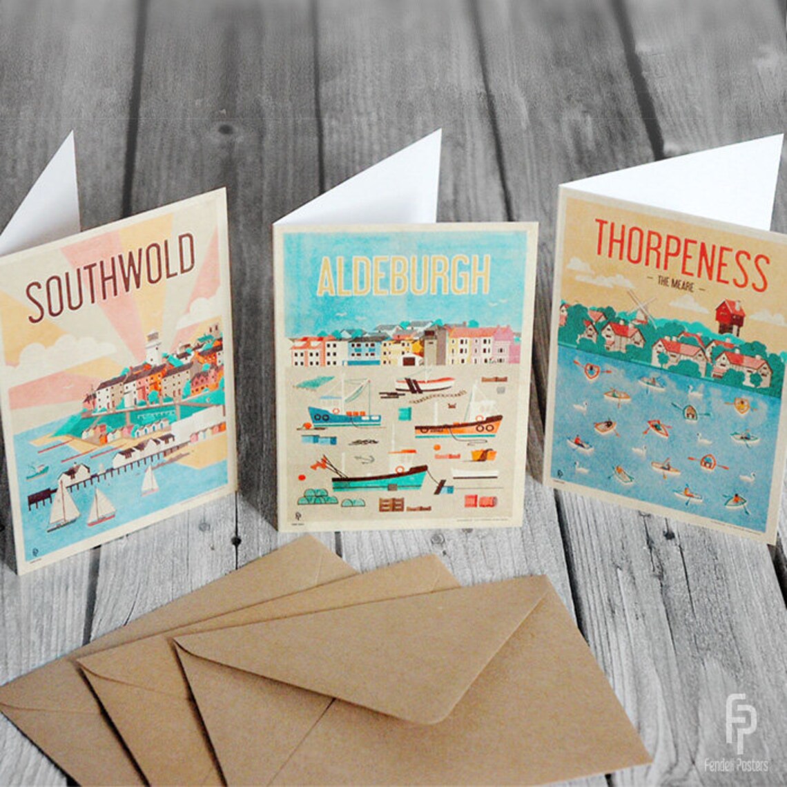 3 Poster Greeting Cards With Envelopes | Etsy UK