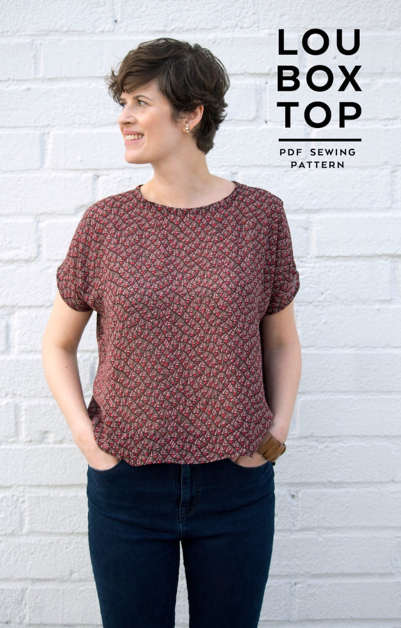Box Top Pattern Oversized Blouse Lou Box Top PDF Sewing - Etsy