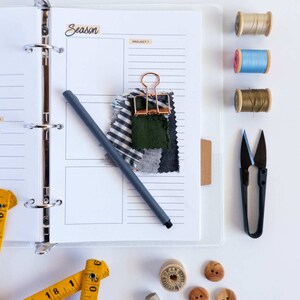 Printable Sewing Planner PDF Download Design 002 - Etsy