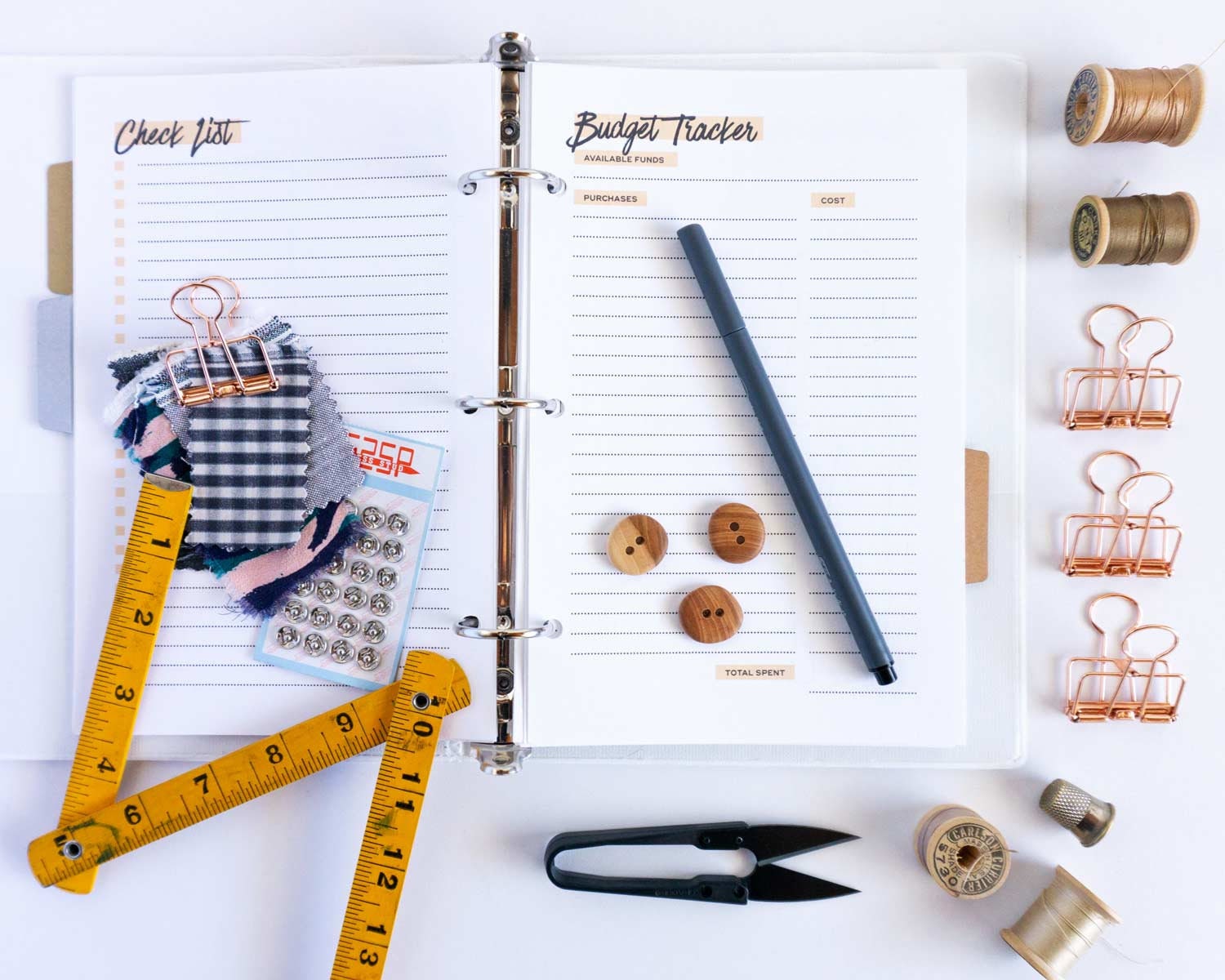 Printable Sewing Planner PDF Download Design 002 - Etsy