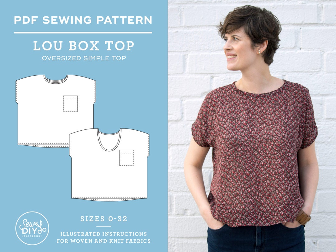 Box Top Pattern | Oversized Blouse | Lou Box Top PDF Sewing Pattern ...