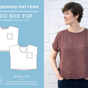 Box Top Pattern | Oversized Blouse | Lou Box Top PDF Sewing Pattern ...