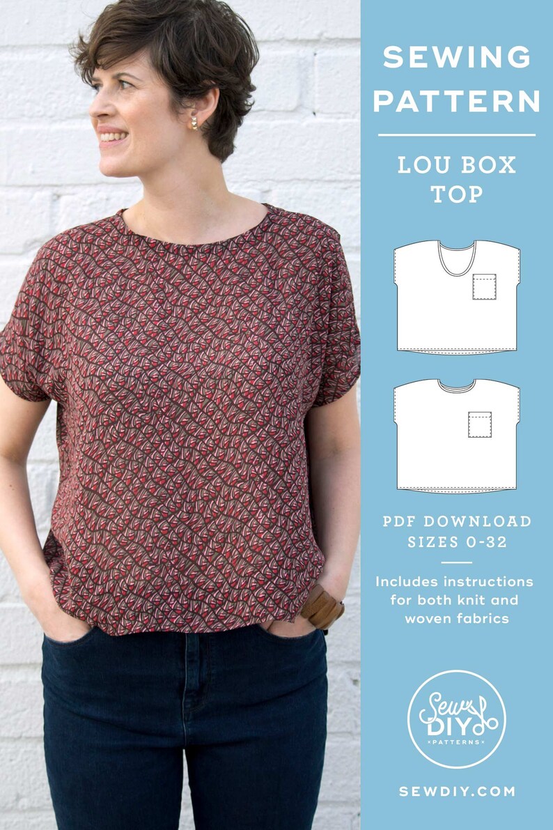 Box Top Pattern Oversized Blouse Lou Box Top PDF Sewing - Etsy