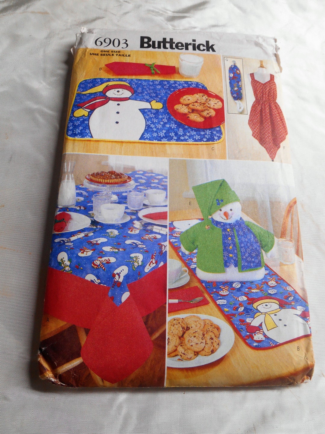 Butterick Sewing Pattern 6903 Snowman Table Top Decor, Tablecloth ...