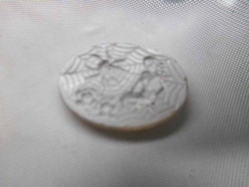 Vintage German Glass Reverse Intaglio Cabochon - Woman and Spider ...