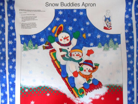 Snowmen Buddies Apron From Fabric Traditions Panel | Etsy