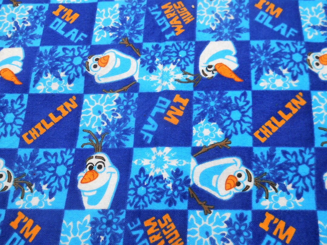 Olaf, Frozen Olaf Chillin Cotton Flannel Fabric, Quilt or Craft Fabric ...