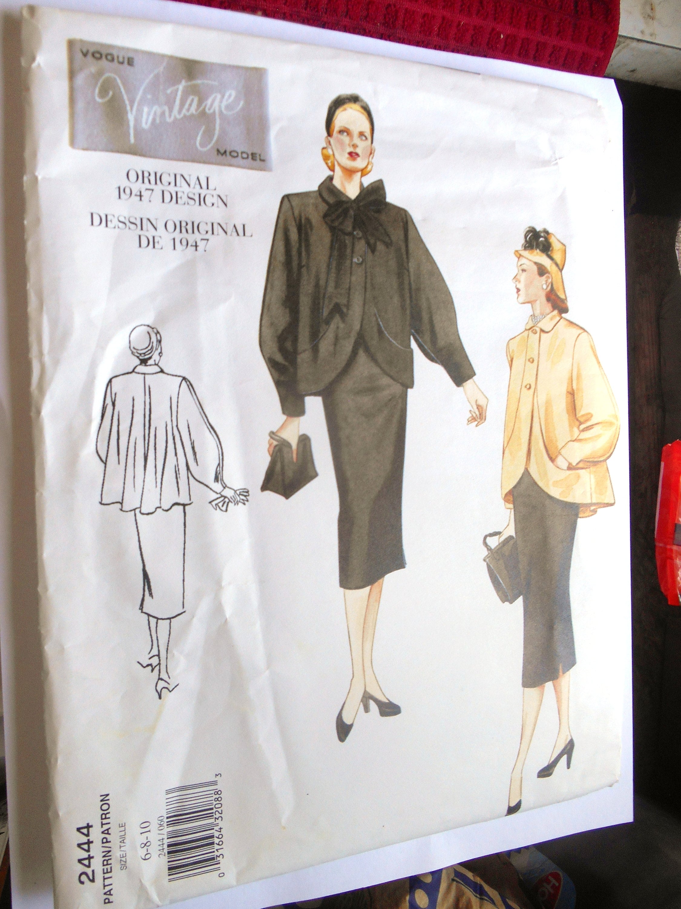 VTG 2444 Vogue 2000. Vogue Vintage Model, Original 1947 Design. Misses ...