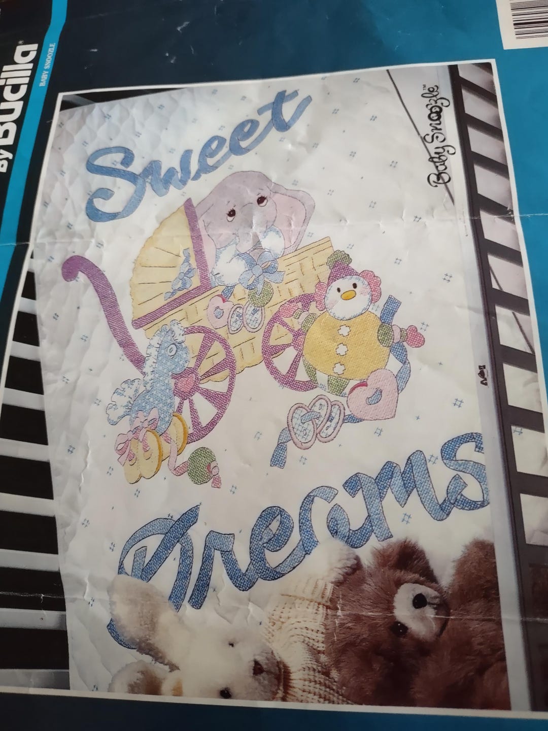 Elephant Baby Snoozle Pre Quilted Kit Stamped Embroidery Bucilla 30 X ...