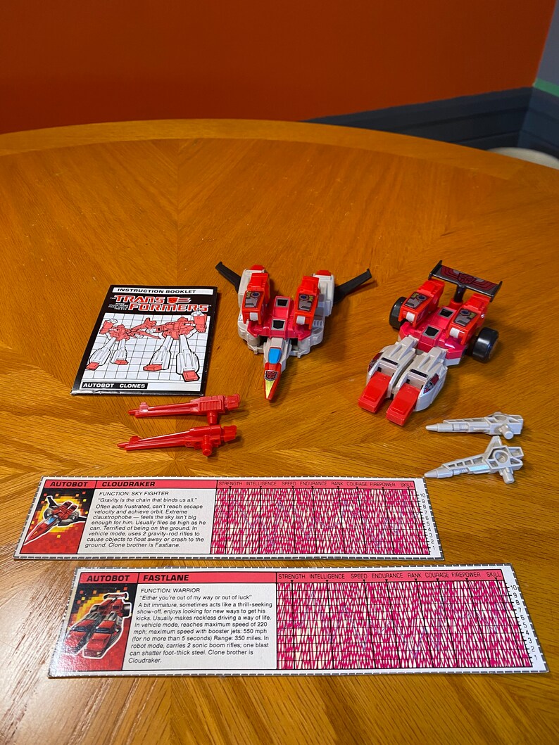 Transformers G1 Autobot Clones Fastlane & Cloudraker 1987 Complete - Etsy