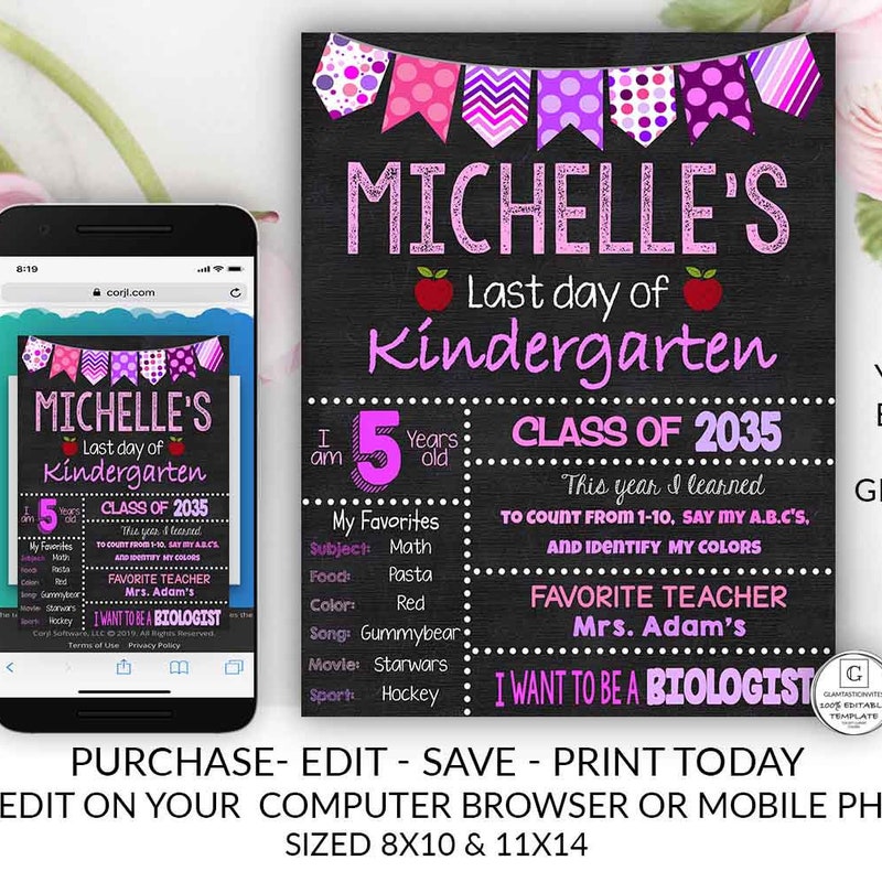 Editable School Sign - Etsy