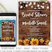 Rustic Sunflower Floral Bridal Shower Invitation Template Instant ...