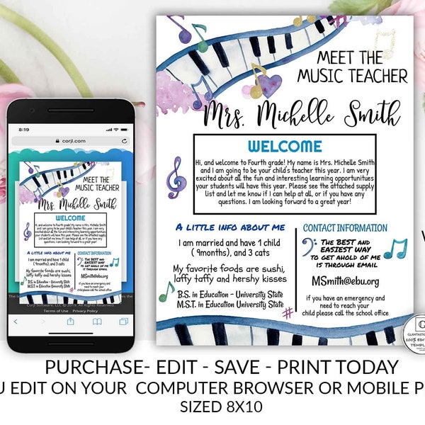 Meet the Teacher Template - Etsy