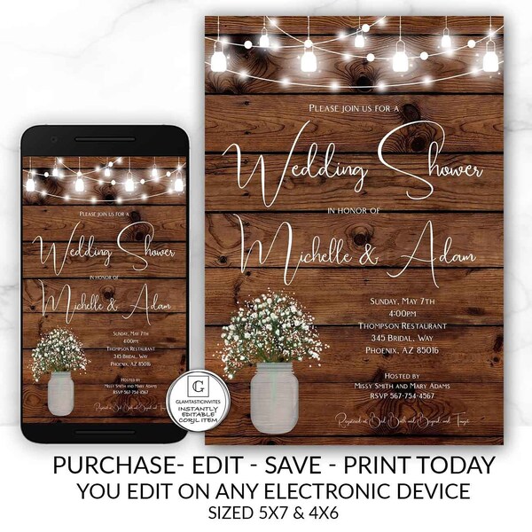 Rustic Invitation - Etsy