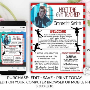 Meet the Gym Teacher Ninja Gymnastics Template Coach Welcome Back to ...