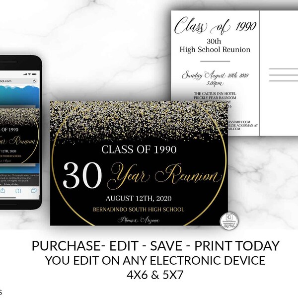 30th Class Reunion Invitation - Etsy