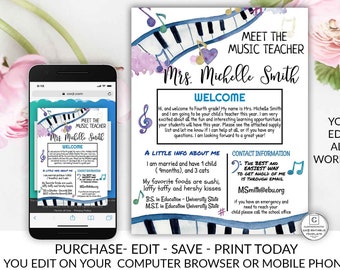 Meet the Teacher Template Welcome Back to School Note Parent | Etsy