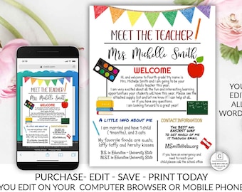Meet the Music Teacher Template Welcome Back to School Note | Etsy