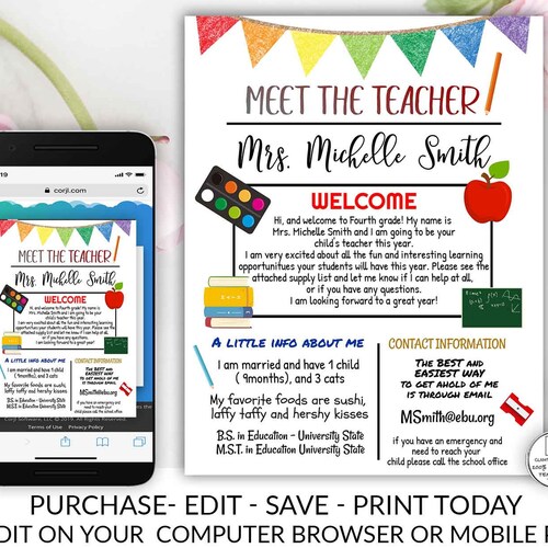Editable School Newsletter Meet the Teacher Template Back to - Etsy