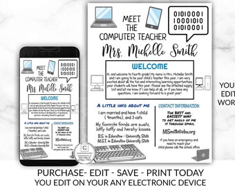Editable Meet the Teacher Template Welcome Back to School Note Parent ...