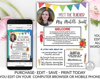 Meet the Teacher Template Welcome Back to School Note Parent | Etsy