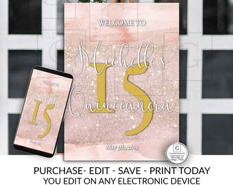 20x30 Inches Sweet Sixteen Welcome Sign Photo Sweet 16 - Etsy