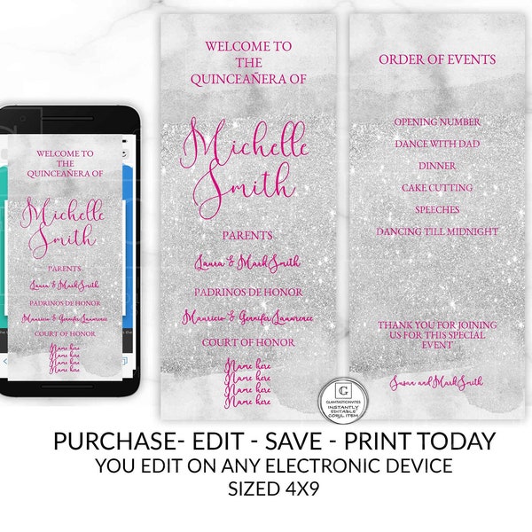 Sweet Sixteen Program - Etsy