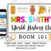 World History Teacher Classroom Sign Template Instant Download - Etsy