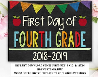 1st day of 4th grade | Etsy